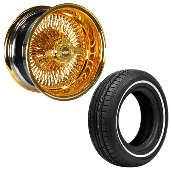 LUXOR 13X7 REV 100 Spoke Rims Wire Wheels - All Gold